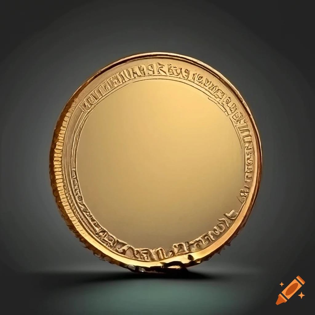 Large blank golden coin with smooth surface on Craiyon