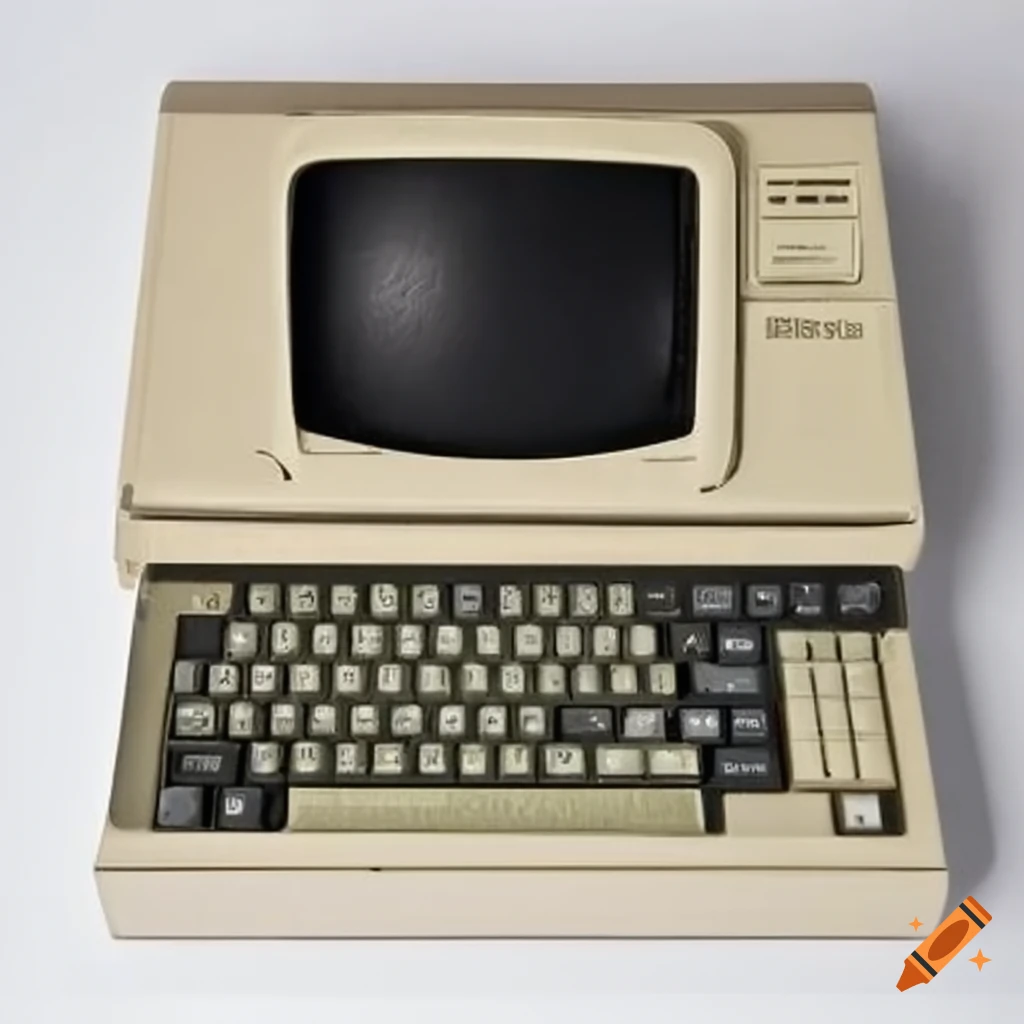 Vintage 80s wall-mounted computer terminal with tape player on Craiyon