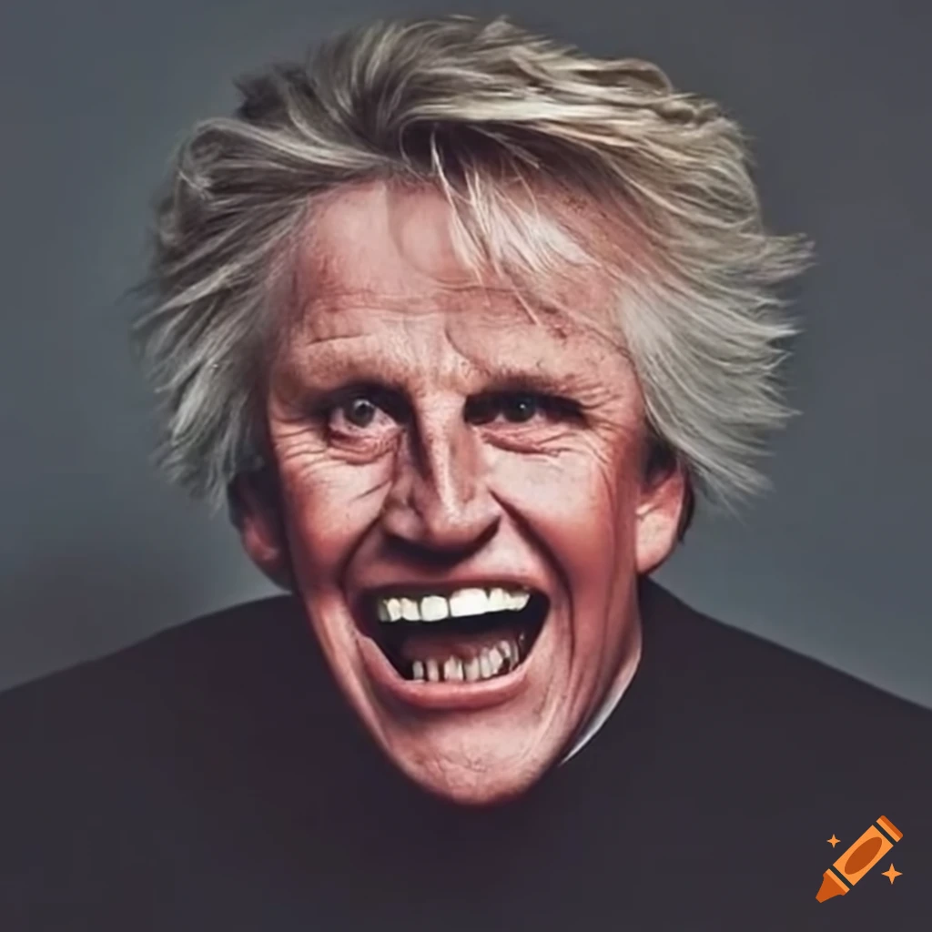 Gary busey smiling widely on Craiyon