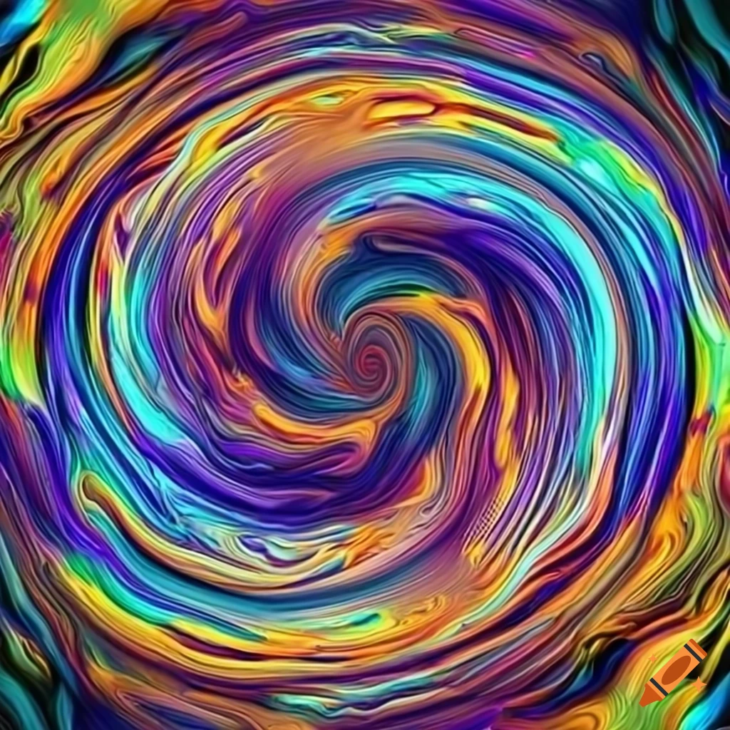 Swirling vortex representing movement and transformation in dynamic colors on Craiyon