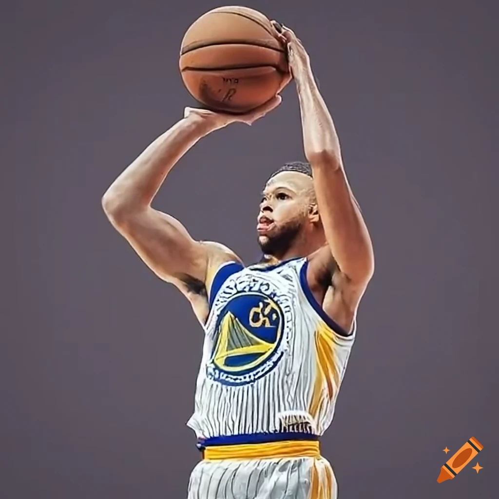 Curry playing basketball on Craiyon