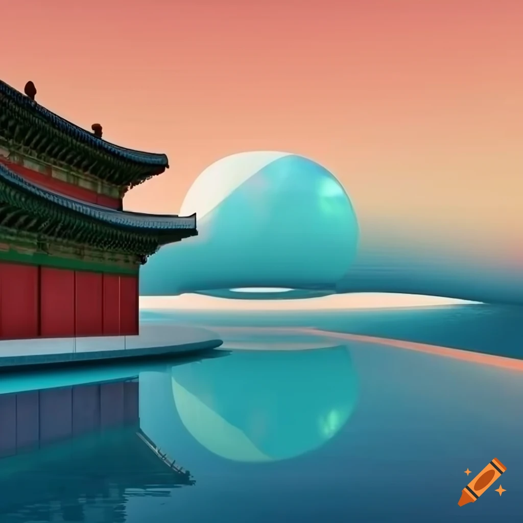 3D rendered architecture living room with computer workspace and pool ...