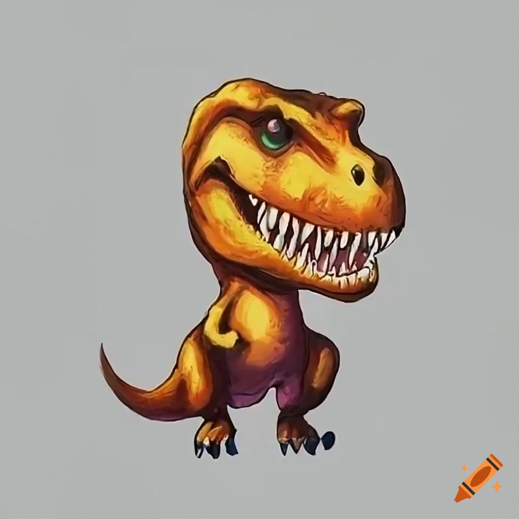 Chibi tyrannosaurus rex full body on Craiyon