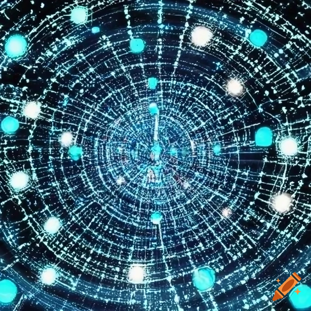 Graphic representation of cyberspace and data flow on Craiyon