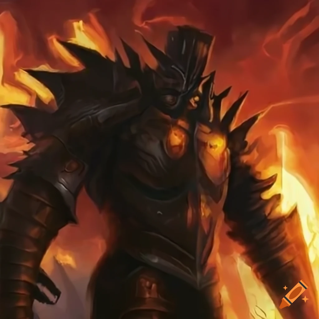 Man with black spiked iron armor in a fantasy setting on Craiyon