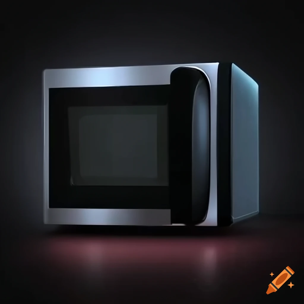 Ultramodern minimalist microwave with voice-activated AI interface on ...