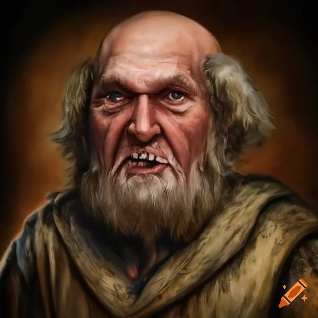 Realistic portrait of a medieval irish outlaw with rugged appearance on ...