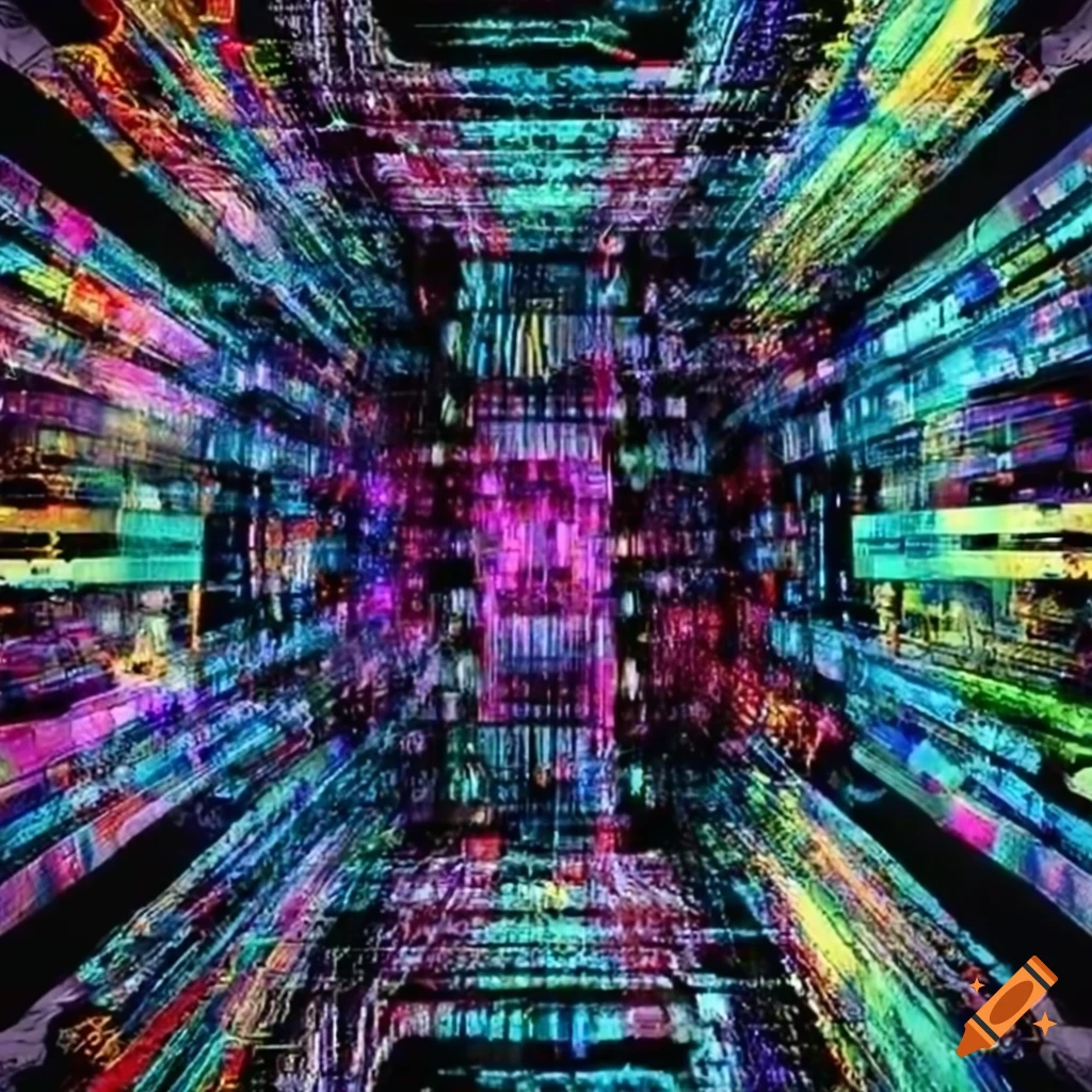 Graphic representation of cyberspace and data flow on Craiyon