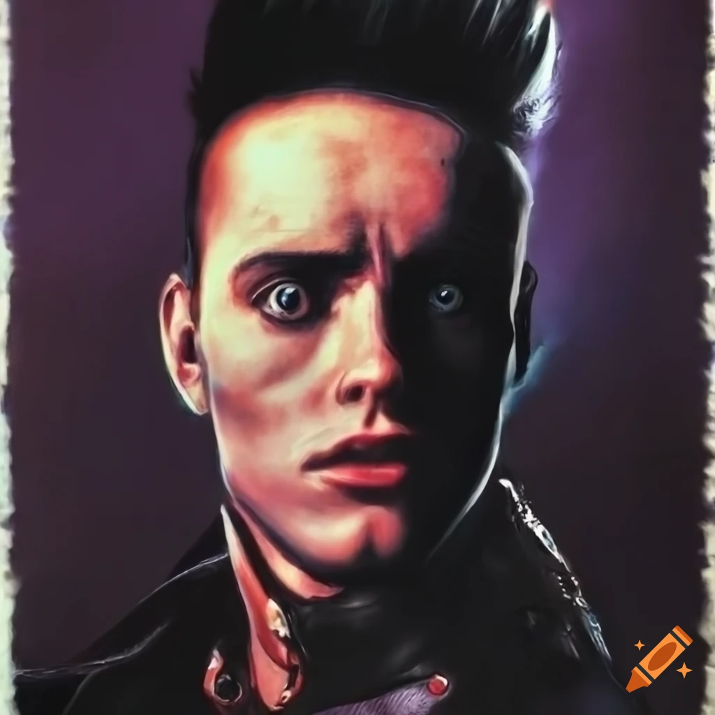 1980s vhs horror movie painting of rockabilly brothers in leather ...