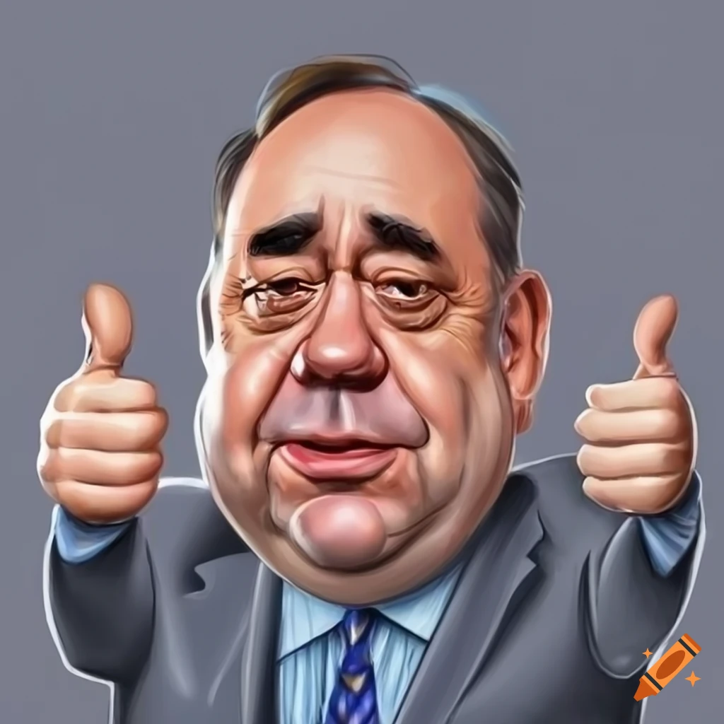 Caricature of alex salmond giving thumbs up on Craiyon