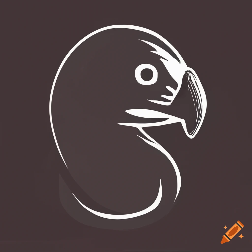 Stylized silhouette of a vulture head for board game token on Craiyon