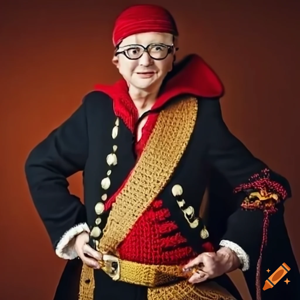 Captain Hook (a pirate) with the head of Jean-Luc Melenchon on Craiyon