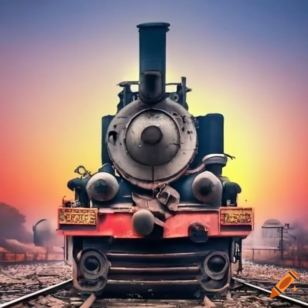 Indian railway engine with logo on Craiyon