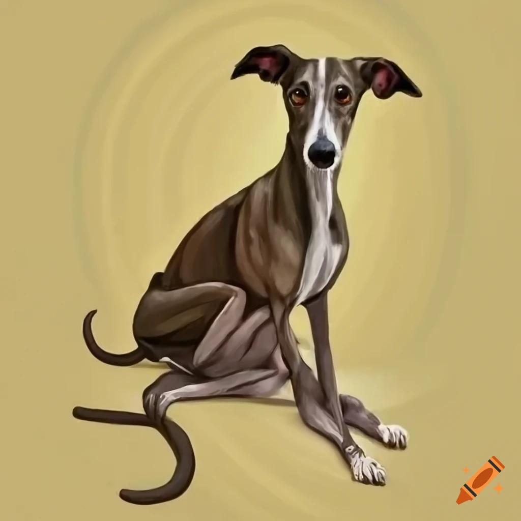 Calm greyhound resting peacefully in the sunshine on Craiyon