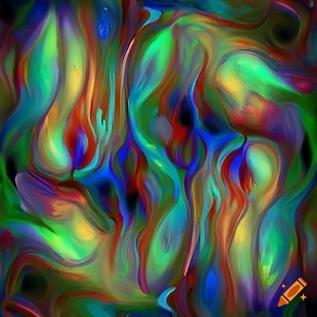 Ultra high resolution abstract oil painting with cybernetic and ...