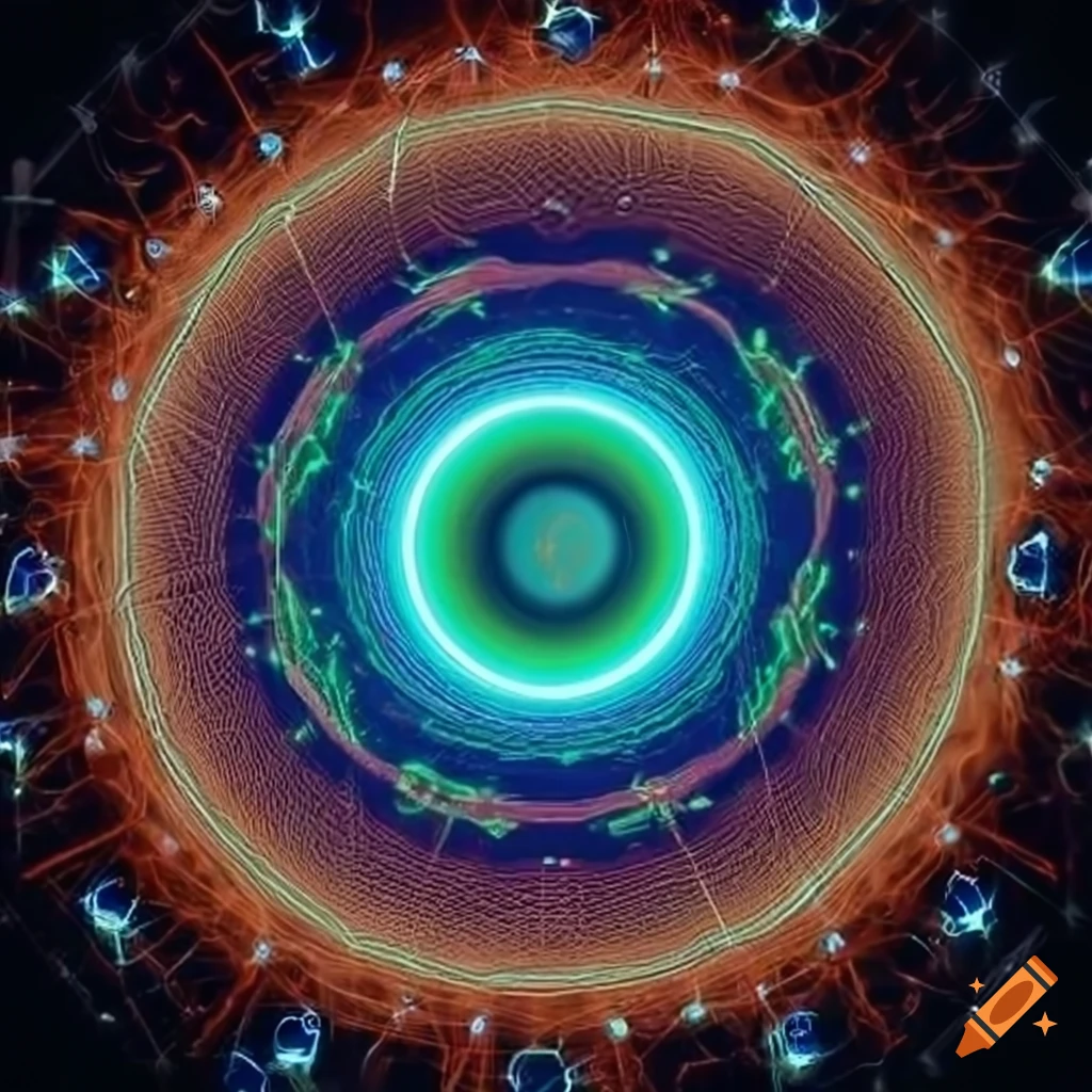 Graphic representation of cyberspace and data flow on Craiyon