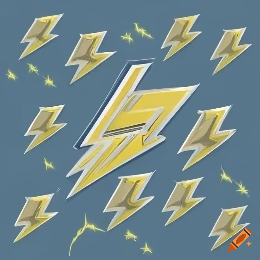 Electric pattern with white and yellow lightning bolts on Craiyon