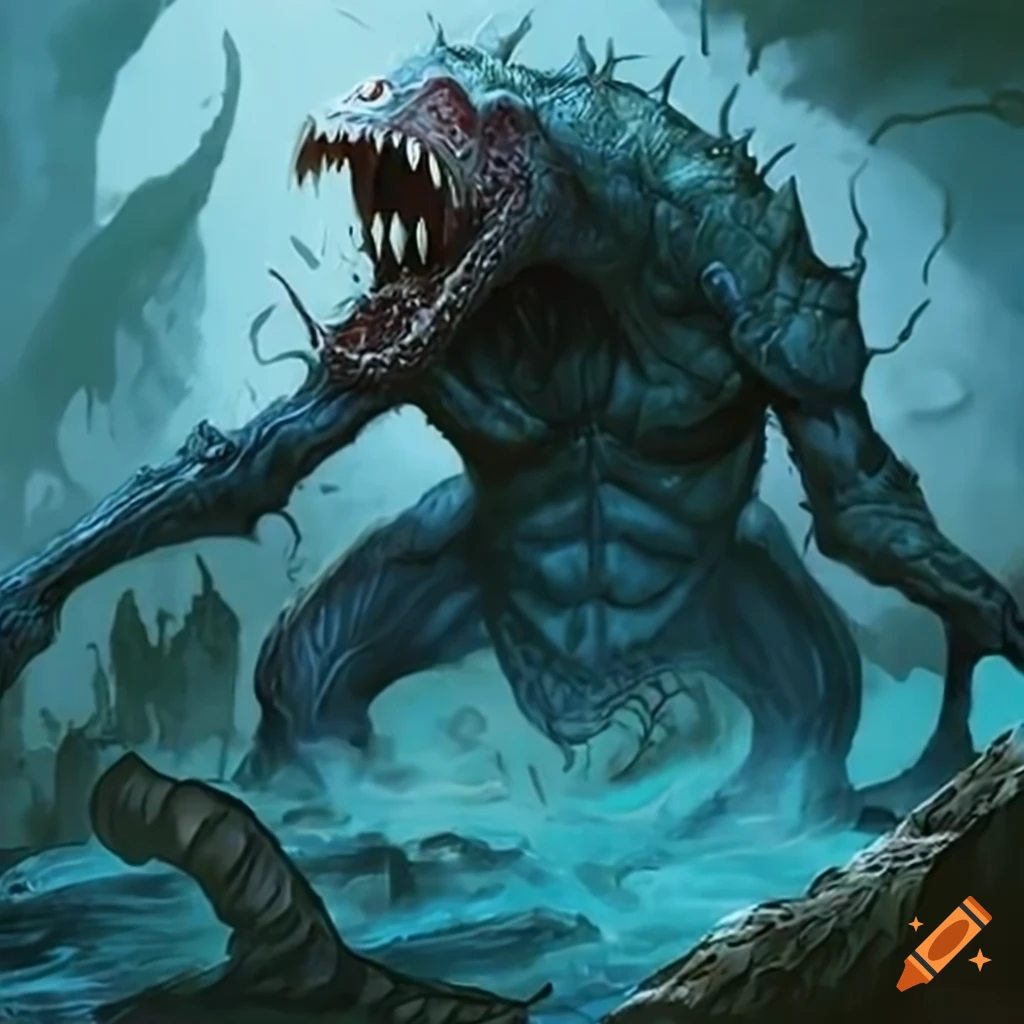 Extraterrestrial zoldravian demon whale-like beast from the depths on ...