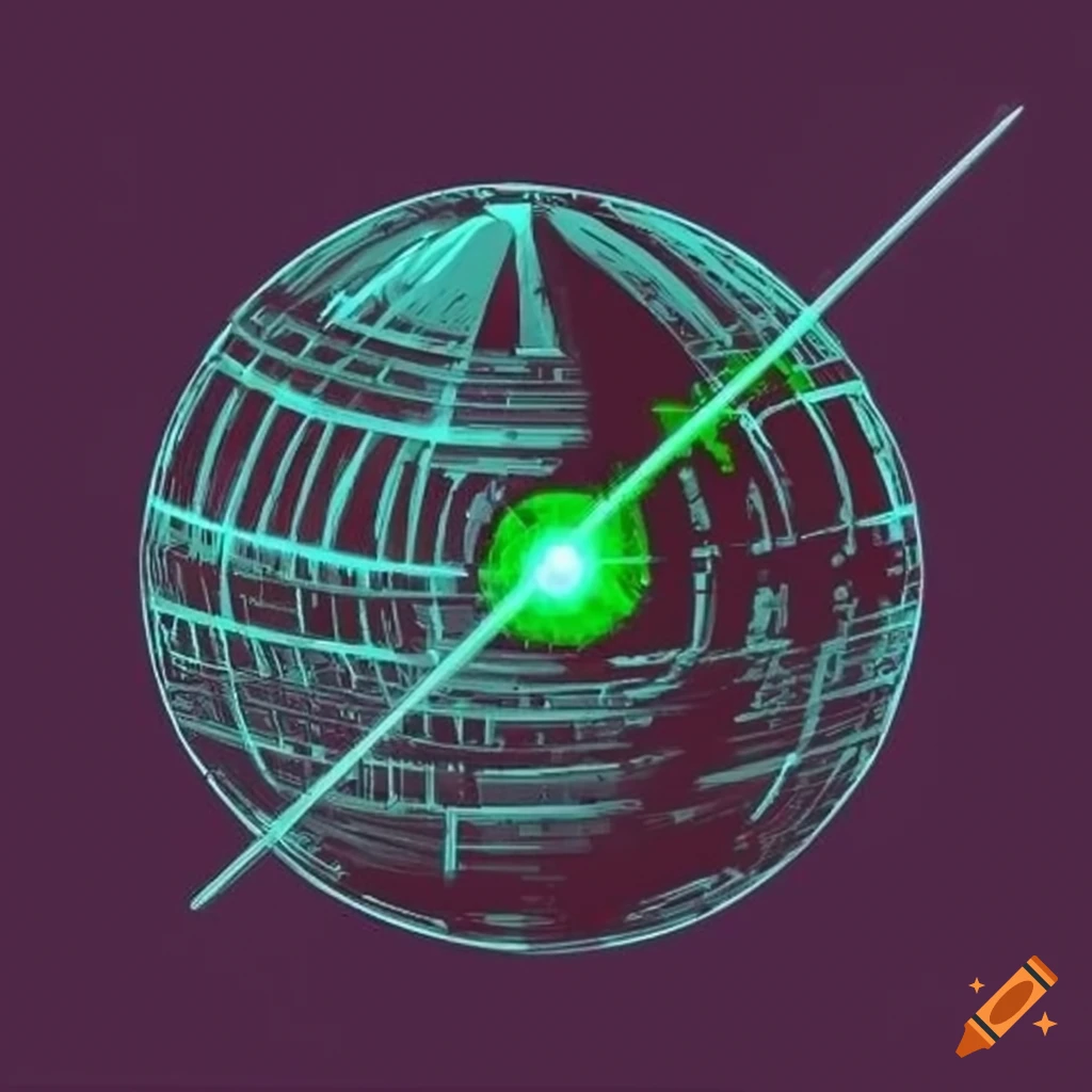 Iconic star wars death star with laser beam in a logo style on Craiyon