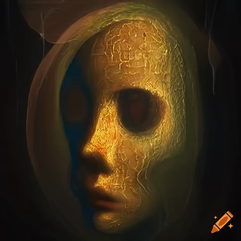 Abstract expressionistic renaissance oil painting of interconnected ...