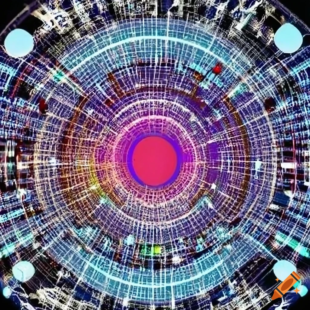 Graphic representation of cyberspace and data flow on Craiyon