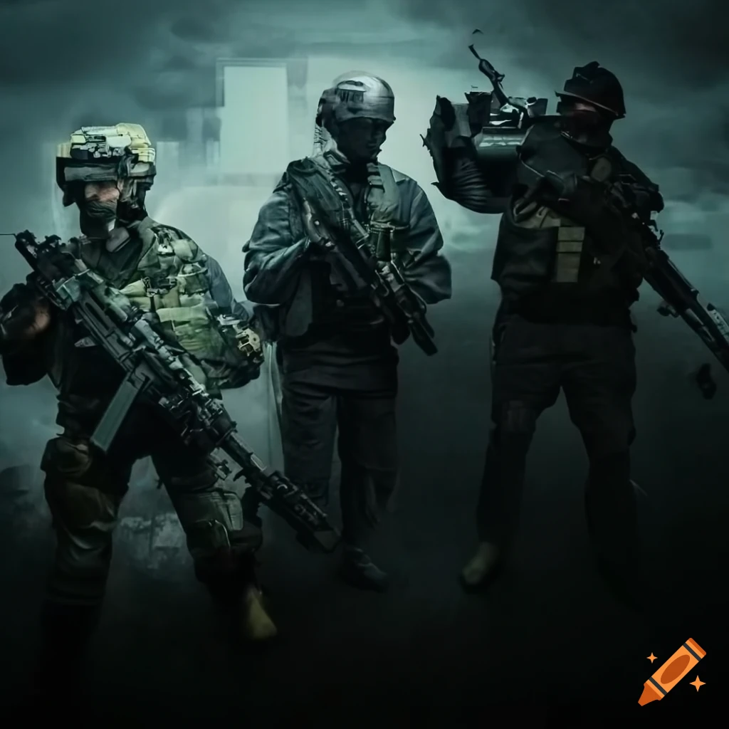 Post-apocalyptic cityscape for anubis mag airsoft team anniversary with the phrase "paso firme ...