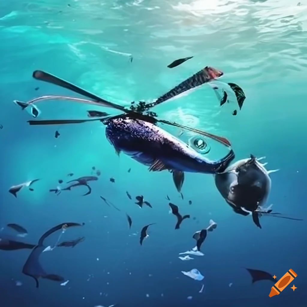 Fish helicopter on Craiyon