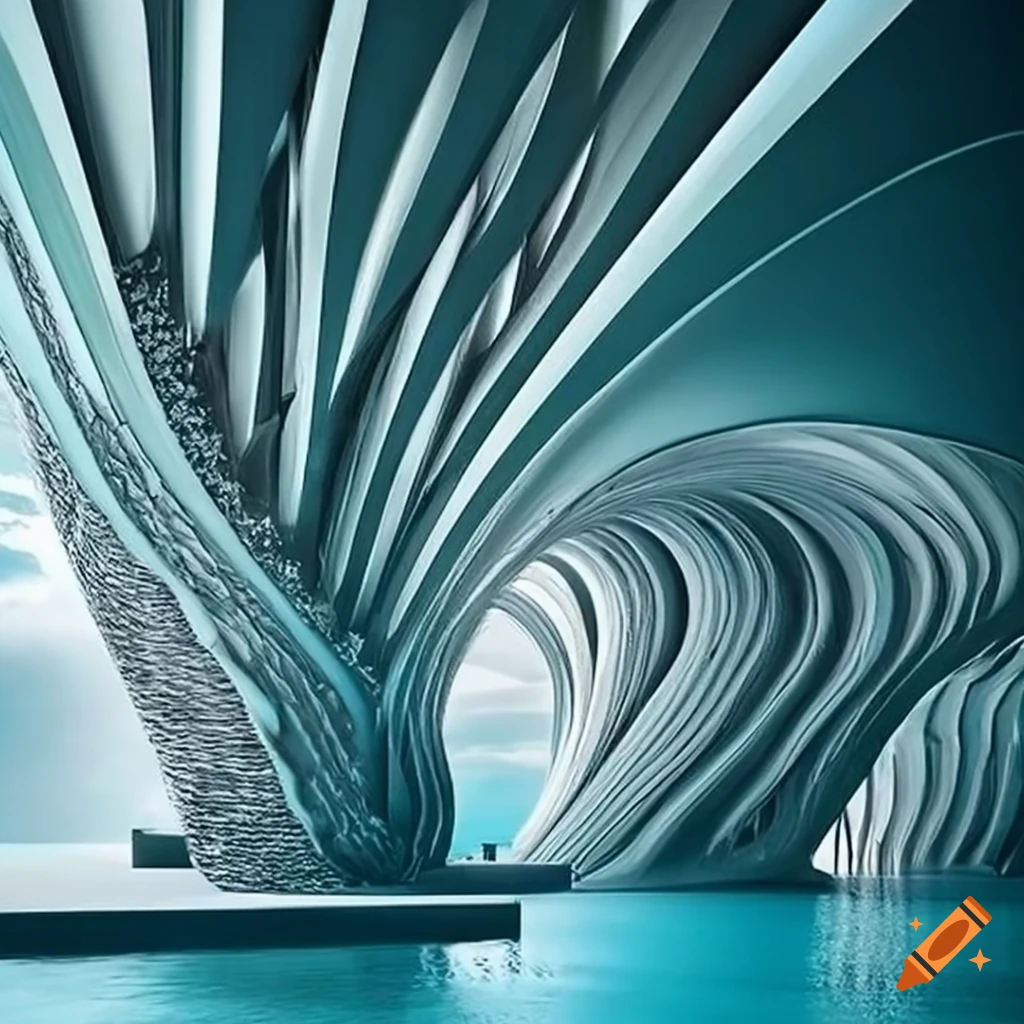 Phenomenal force of Nature integrated into stunning Architecture on Craiyon