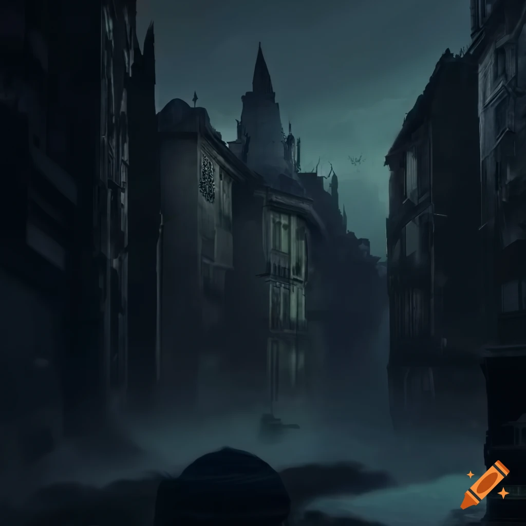 Ebonreach, a city of shadows and deception with twisting alleys and ...