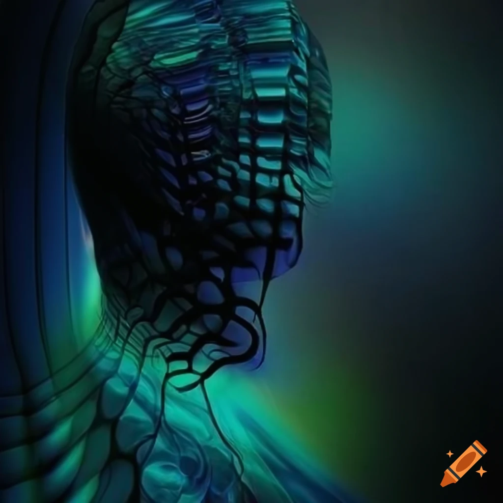 Abstract expressionistic biological-inspired design with interconnected ...