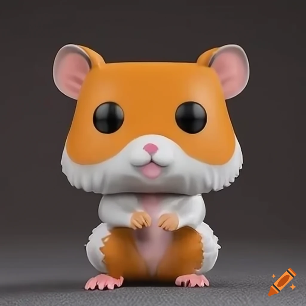 Friendly-faced hamster Funko Pop figure with big eyes on Craiyon