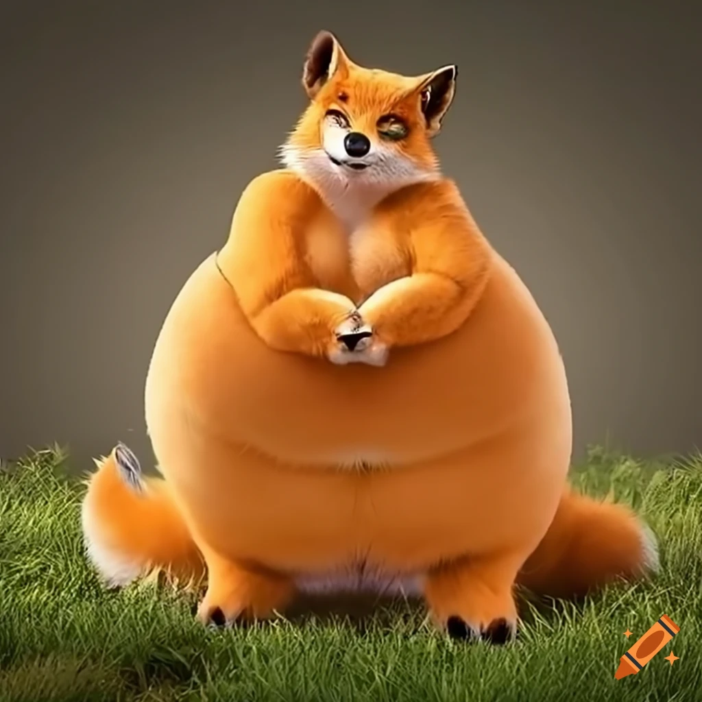 Anthro fox woman with voluptuous curvy fox-shaped body in nature on Craiyon