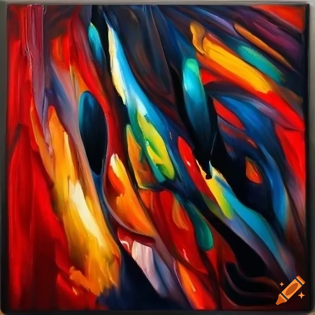 Abstract oil painting in orphism style on Craiyon
