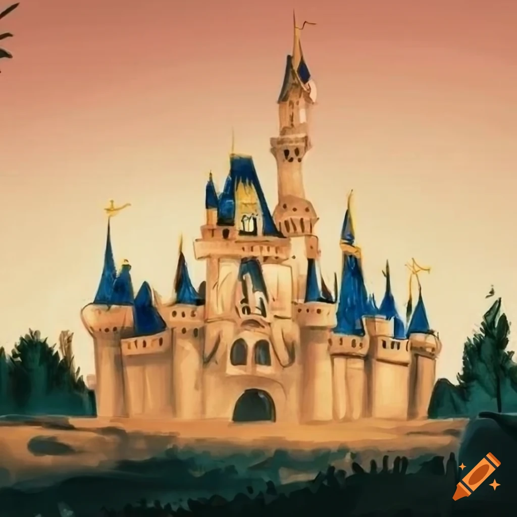 Side view drawing of walt disney with a child in mickey mouse ears at ...