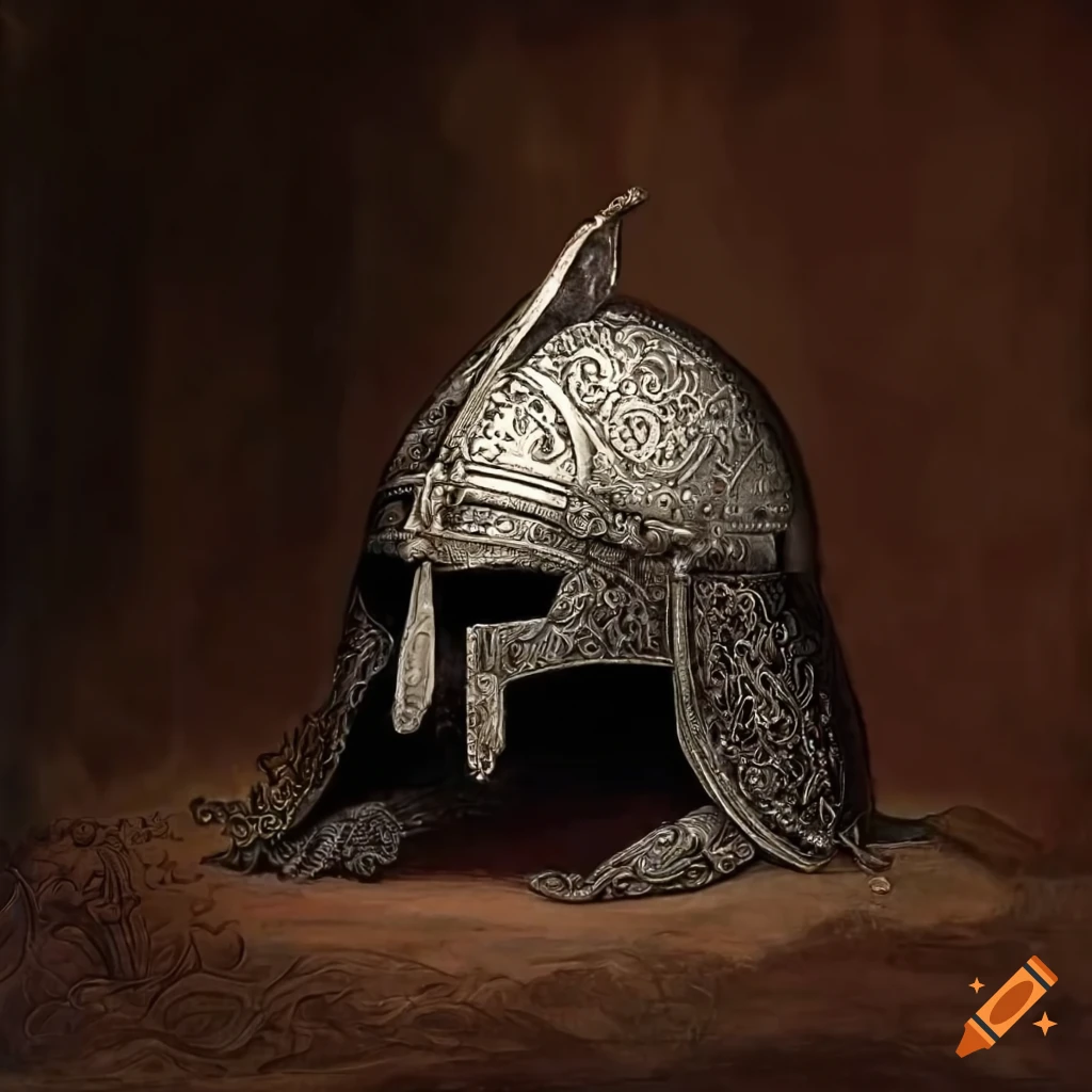 Viking helmet inspired by Gustave Dore engraving on Craiyon