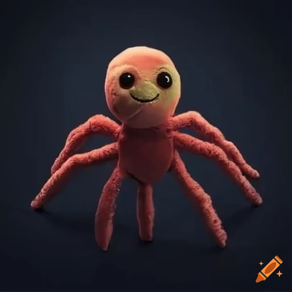 Alien plush toy with spider legs on Craiyon