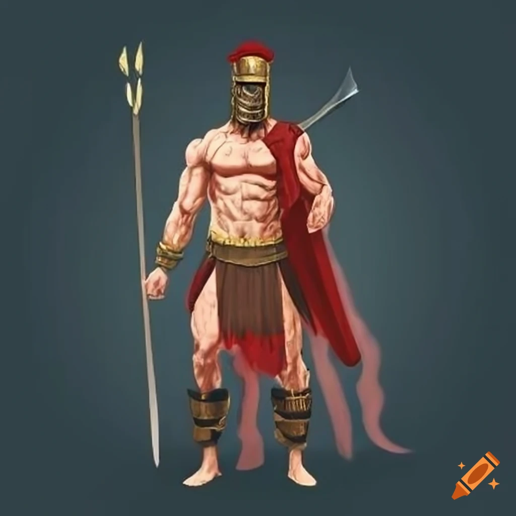 Roman gladiator in medium armor with trident and net ready for combat ...