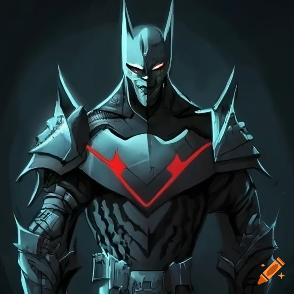 Illustration of batman beyond in intricate armor inspired by dungeons ...