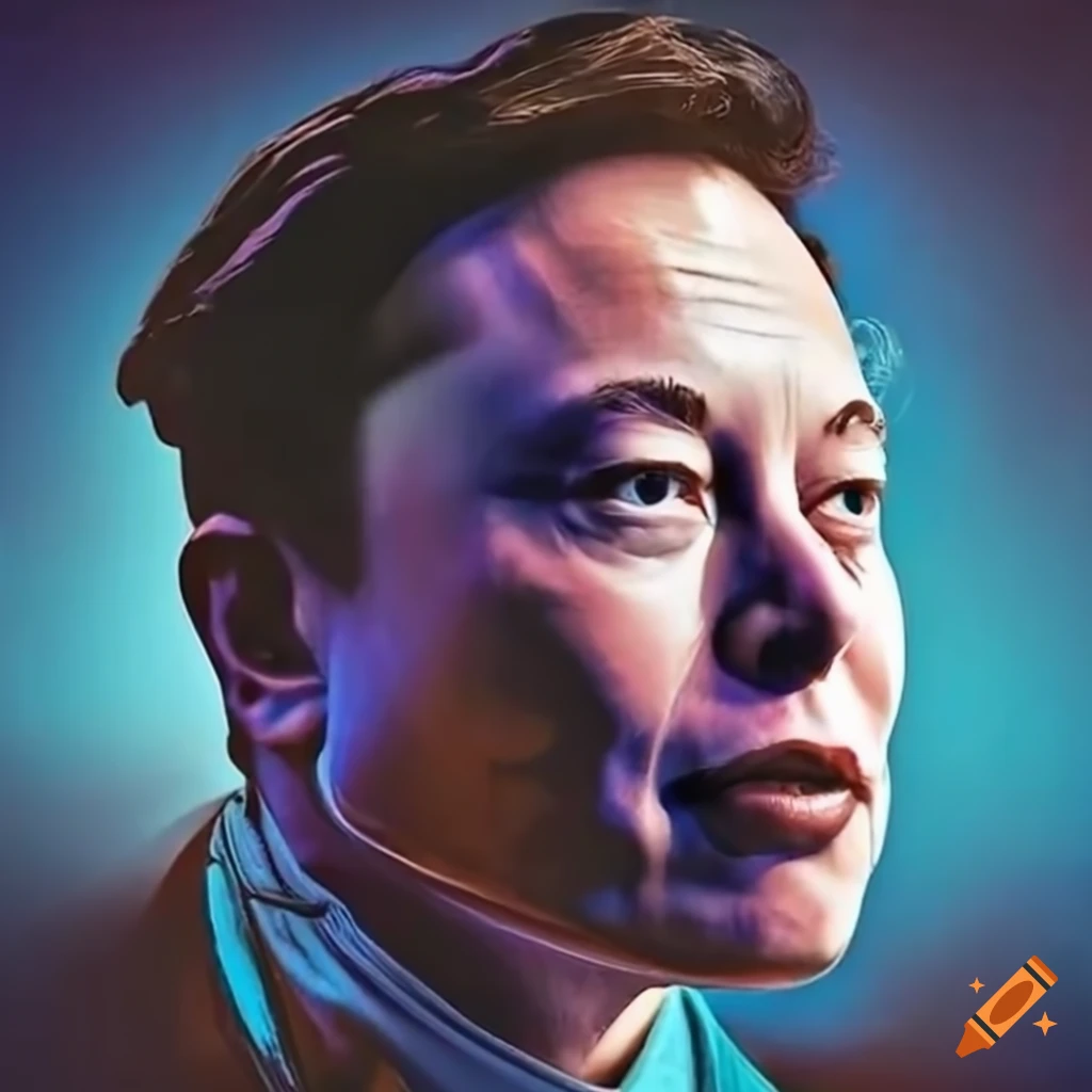 Puzzled Elon Musk with sideways face expression on Craiyon