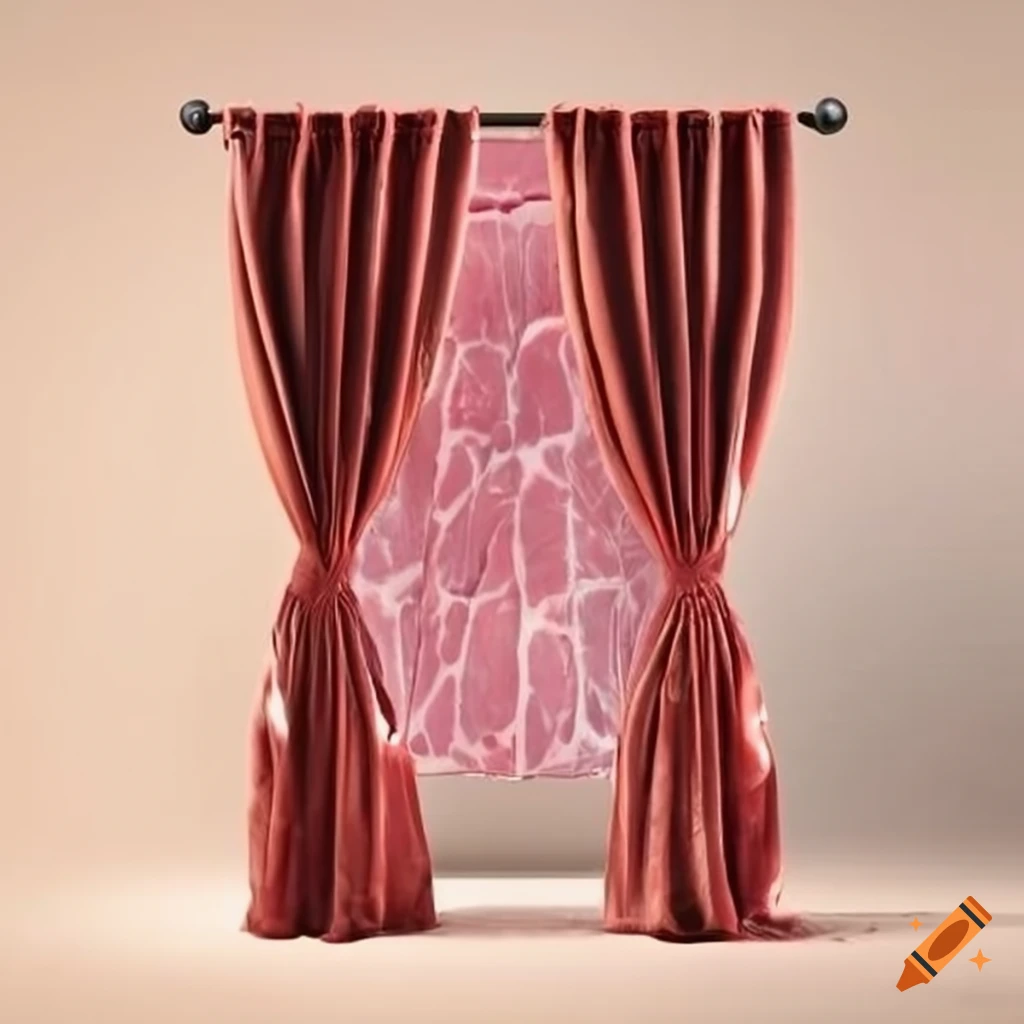 Curtains made from gammon meat on Craiyon