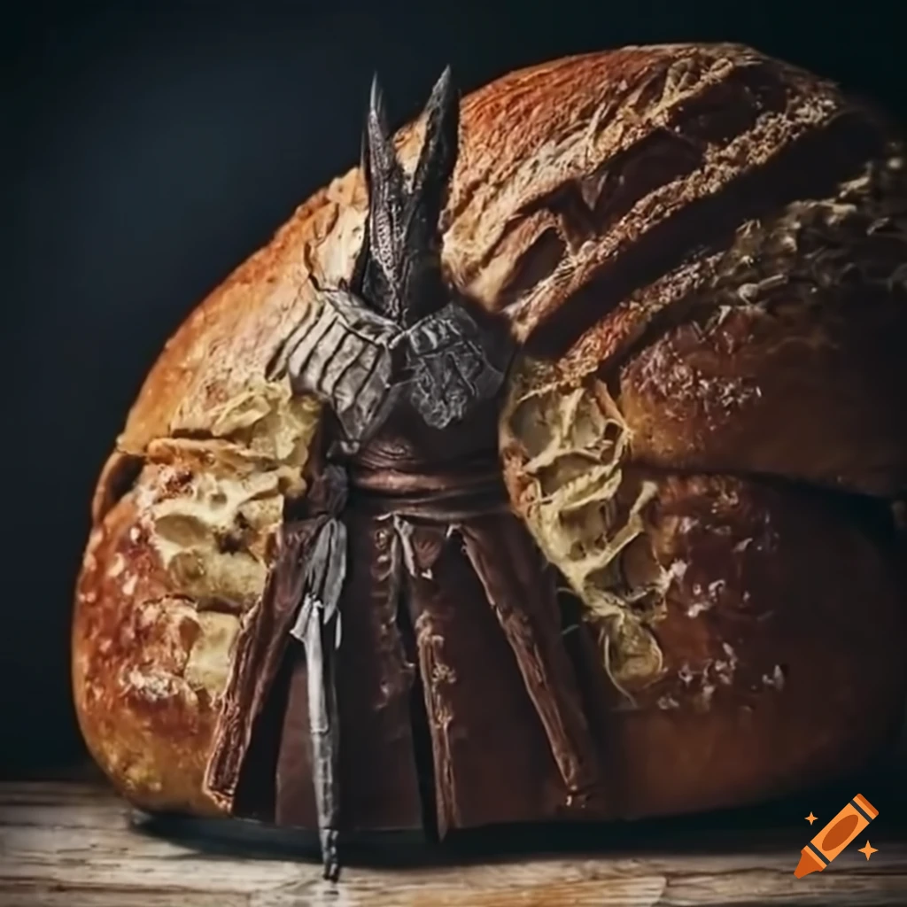 Dark Souls knight made of bread on Craiyon