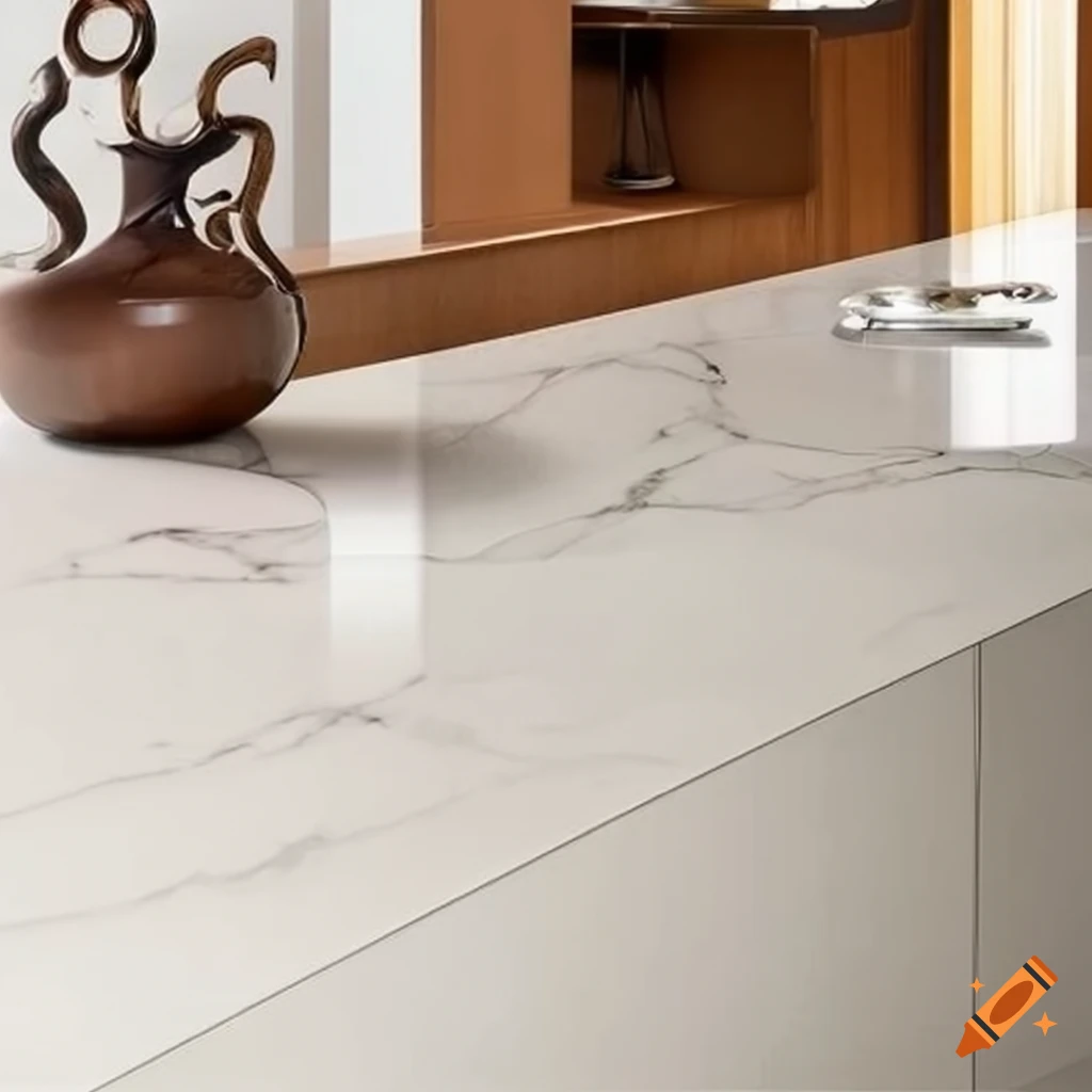 Calacatta color porcelain stoneware countertops for kitchens in a ...