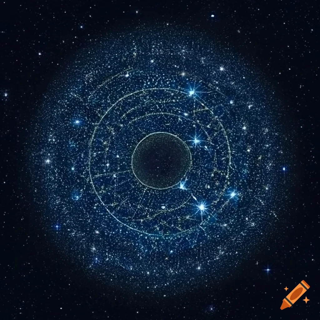 Intricate constellation symbolizing pursuit of knowledge and ...