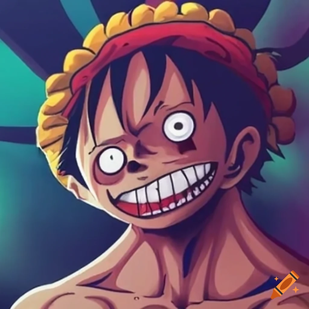 Monkey D. Luffy in a creepy scene on Craiyon