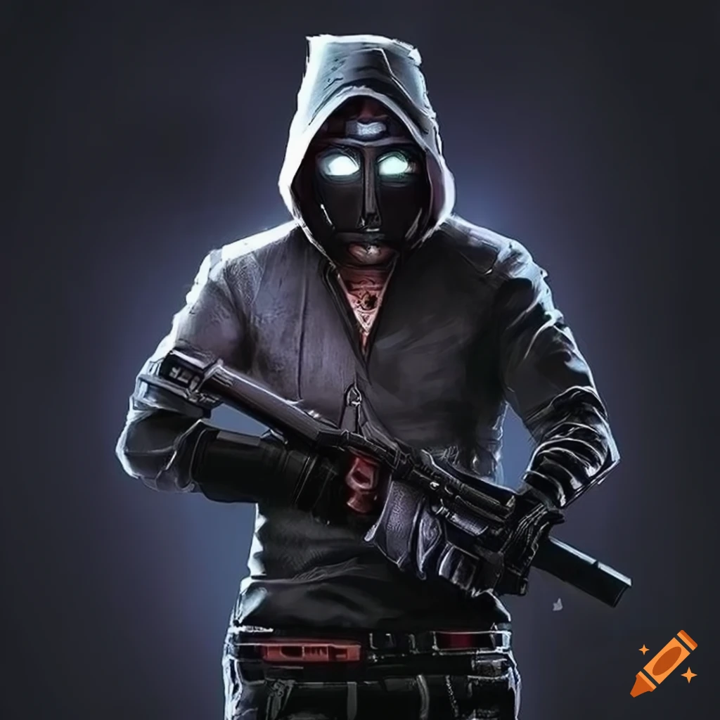 Computer hacker nerd fighter in a cyberpunk setting on Craiyon