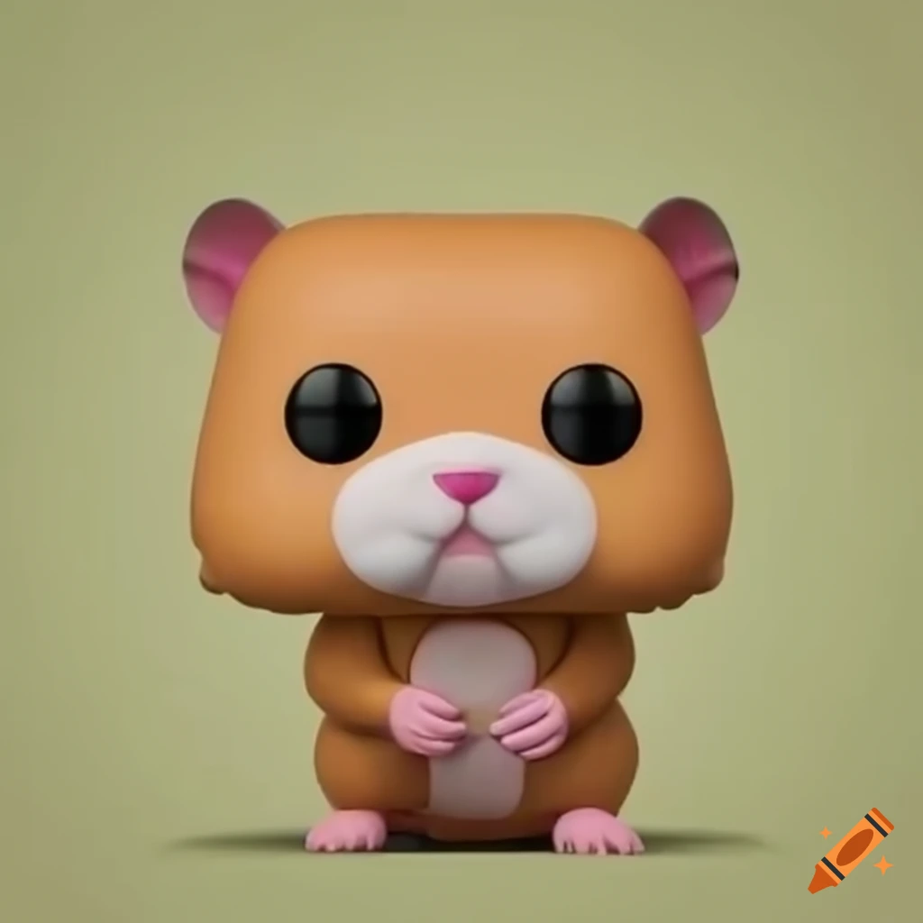 Friendly-faced Funko Pop hamster figure with big eyes on Craiyon
