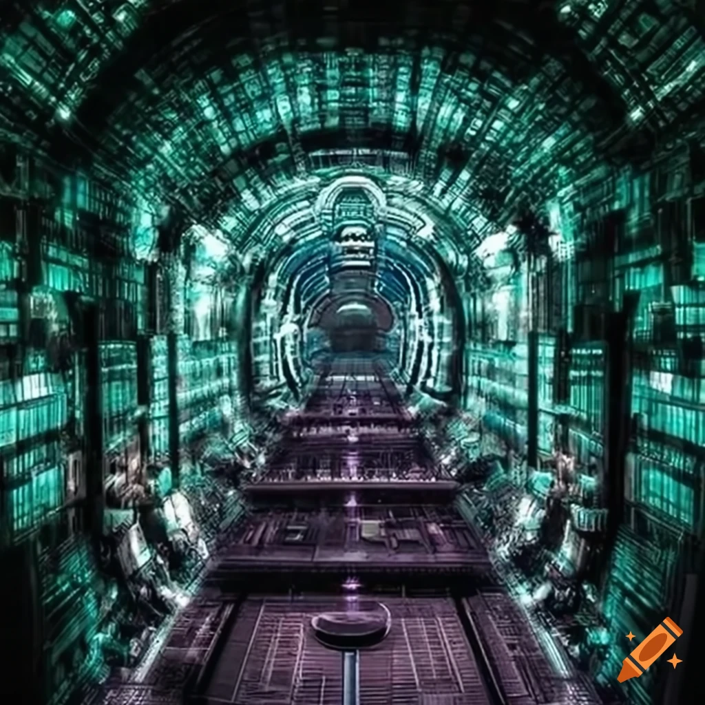 Futuristic underground metropolis with advanced robotic gardens on Craiyon