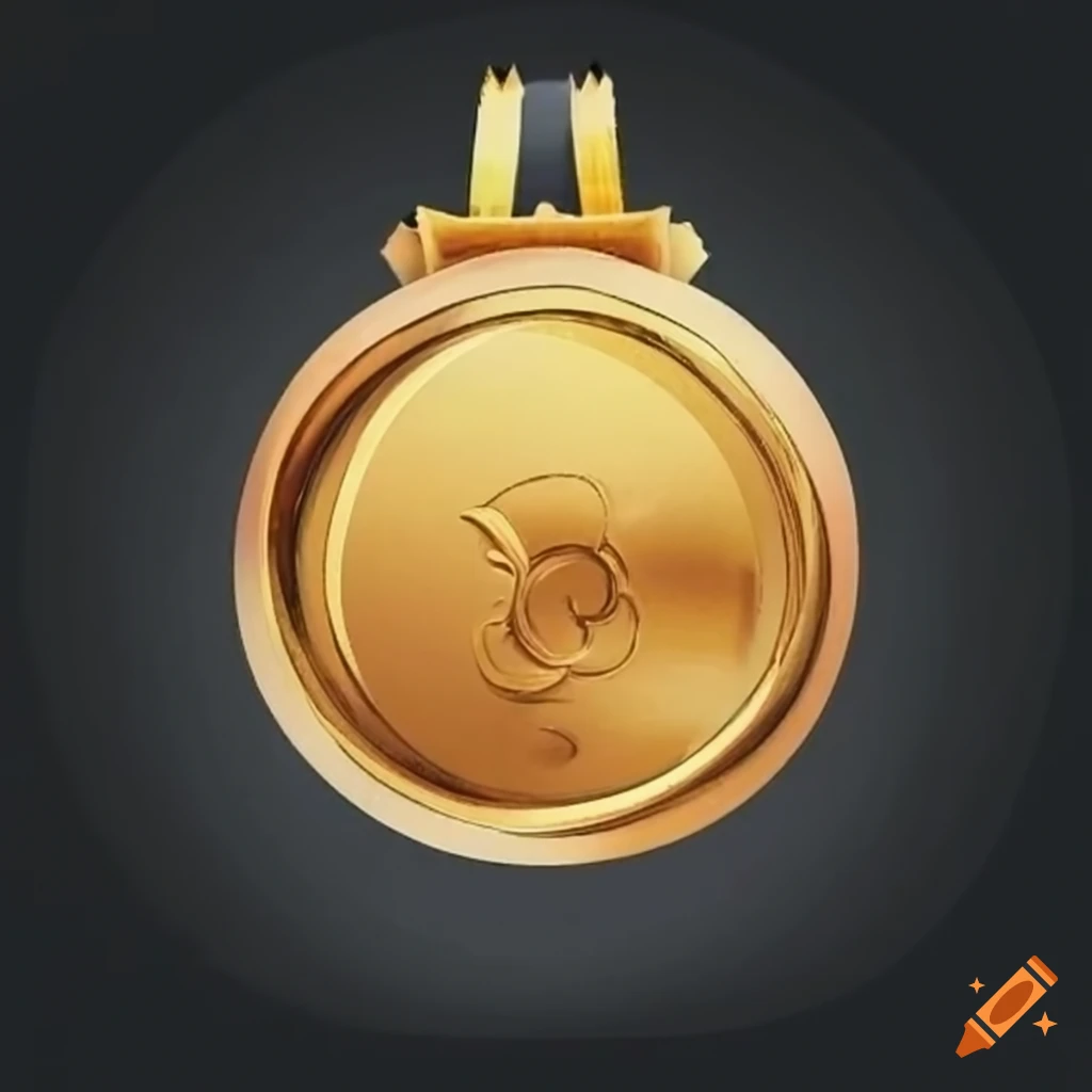 Intricately detailed gold medal for 'Olympiade 2024 - Clément Janequin ...