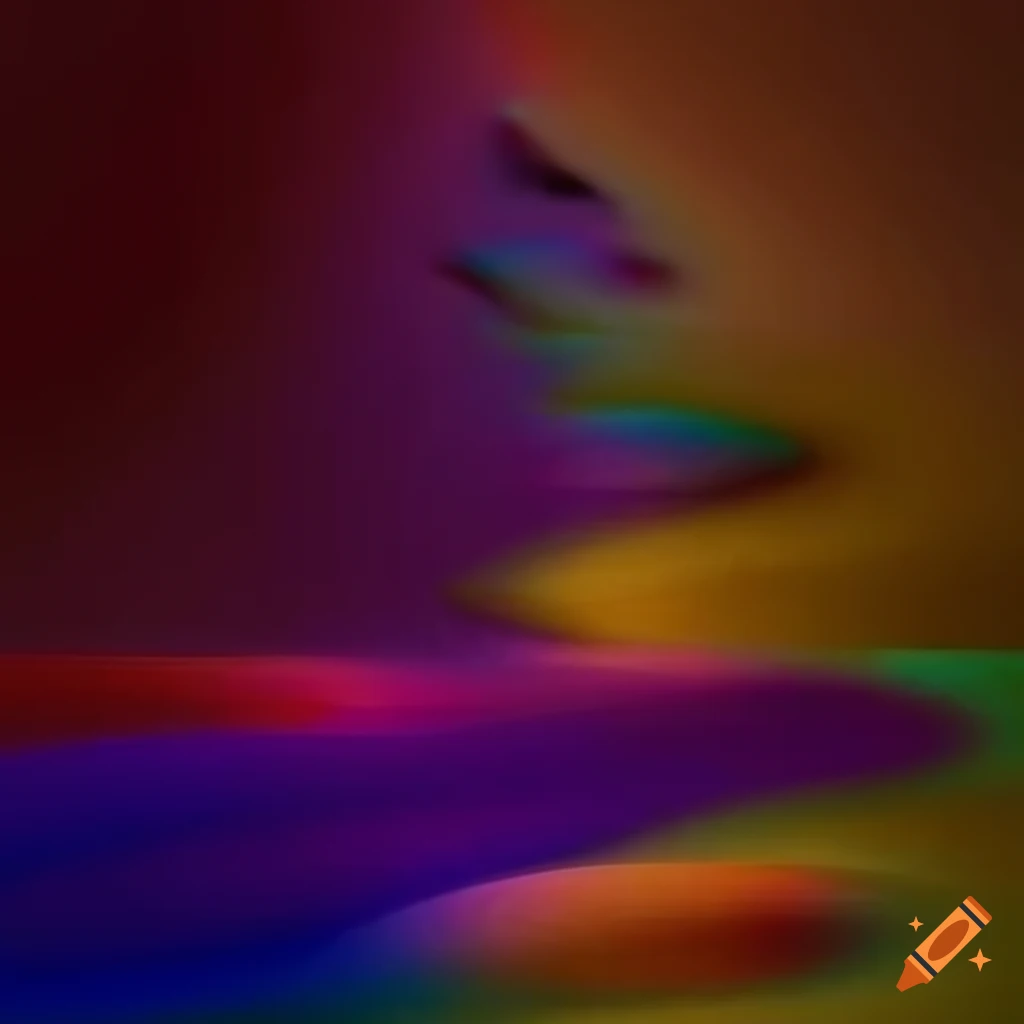 Abstract art showing loneliness of a long distance runner with 5 colors ...