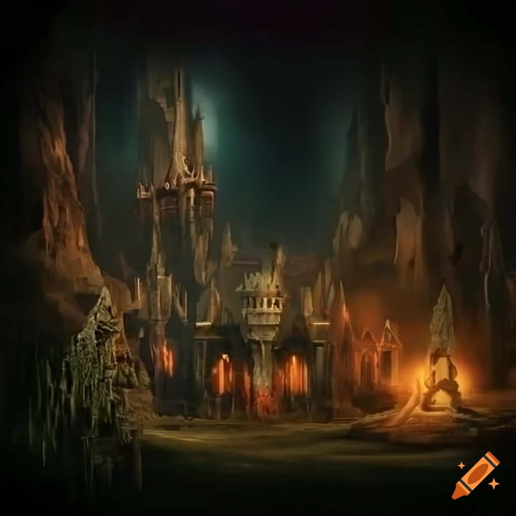 Expansive fantasy world with enchanted forests, towering castles, and mythical creatures on Craiyon